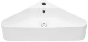 Rohové umyvadlo SAT Mood 56x34 cm otvor pro baterii, s přepadem SATM5634
