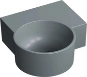 OMNIRES Ovo M+ - Umývátko 34x35 cm, bez přepadu, bez otvoru pro baterii, pravé, matná šedá OVO335UWPAG