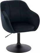 LuxuryForm DESIGN Otočná židle AVOLA VELUR na černém talíři - černá