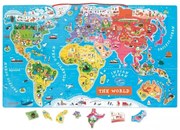 Mapa světa - magnetické vkládací puzzle 92 ks  (anglická)