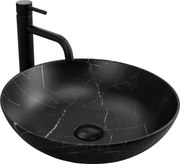 Rea Fibo, umyvadlo na desku 405x405x120 mm, černá matná-vzor, REA-U3301