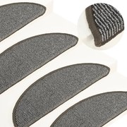 Schodové rohože 15 ks 56 x 17 x 3 cm šedé, půlkulaté 149846