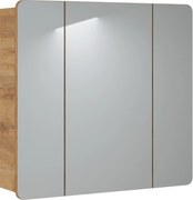 Comad Zrcadlová skříňka bez osvětlení Aruba White 80 dub zlatý craft