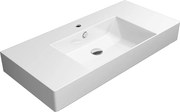 GSI GSI, KUBE X keramické umyvadlo 100x47 cm s odkládacími plochami, bílá ExtraGlaze, 9451111