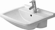 Duravit Starck 3 - Umyvadlo vestavné 55x46 cm, s 1 otvorem pro baterii, s WonderGliss, bílá 03105500001
