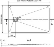 Mexen Bert, SMC obdélníková sprchová vanička 130 x 80 cm, černá, 4K708013