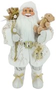 Dekorace Santa Claus Bílo-Zlatý 80cm