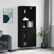 Skříň highboard černá 69,5 x 34 x 180 cm kompozitní dřevo