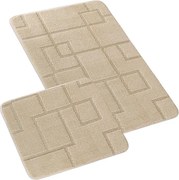 Bellatex koupelnové předložky SADA BANY 60x100 + 60x50 cm bez výkroje Obdélníky Smetanová