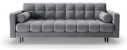 Světle šedá sametová rozkládací/s úložným prostorem pohovka 222 cm Bali – Cosmopolitan Design