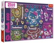 Puzzle Neon Hello Kitty 500 dílků 48x34cm v krabici 40x27x4,5cm