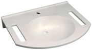 Geberit Publica - Umyvadlo bezbariérové, 60x55x12 cm, bez přepadu, otvor pro baterii, alpská bílá 402160016