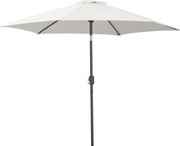 Outsunny Hliníkový Zahradní Slunečník Ø260x235 cm Sklopný Zahradní Parasol s Kličkou a 6 Kovovými Tyčemi pro Venkovní Terasu a Balkon Krémový | Aosom