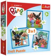 Puzzle 3v1 Bing Bunny Zábava s přáteli v krabici 28x28x6cm