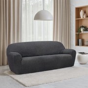 Super strečové potahy RUBINIA antracitová dvojkřeslo (š. 140 - 180 cm)