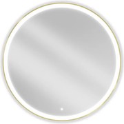 Mexen Esso, kulaté LED podsvícené koupelnové zrcadlo 100 cm, 6000K, topná podložka proti zamlžování, zlatý rám, 9825-100-100-611-50