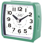 JVD Zelený tichý ručkový budík s LED osvětlením s plynulým chodem JVD SRP7602.1
