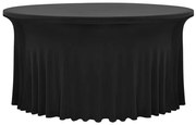 Elastický ubrus SKIRTING na kulatý stůl 122 cm Barva ubrusu: ČERNÁ / BLACK
