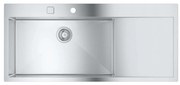 Grohe - Dřez K1000 s automatickým odtokem, 116x52 cm, kartáčovaná nerez 31581SD1
