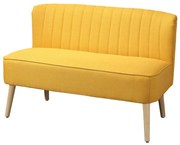 HOMCOM Dvoumístná pohovka žlutá, 117 cm 833-524V04YL