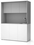 Kuchyňka NIKA se dřezem a baterií 1481 x 600 x 2000 mm, šedá, pravé