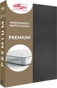 FROTÉ PROSTĚRADLO PREMIUM 120X200 CM TMAVĚŠEDÉ