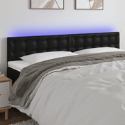 Čelo postele s LED černé 160x5x78/88 cm umělá kůže 3121708