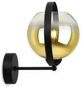 Nástěnné svítidlo Bergen Gold Ring, 1x zlaté/transparentní skleněné stínítko (fi 15cm)