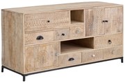 furniture-nabytek.cz - Masivní skříňka pod umyvadlo Laos z mangového dřeva, lakovaná, přírodní barva – 146×50×76 cm