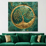 Obraz na plátně - Strom života Zlatá mramorová Odyssea FeelHappy.cz Velikost obrazu (šířka x výška): 60 x 60 cm