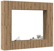 Sada 8 kusů nástěnné TV skříňka dub artisan kompozitní dřevo 3328954