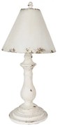 Bílá stolní lampa s hnědým odřením – 26x55 cm