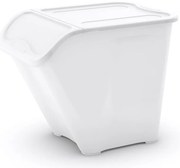 Bílý plastový úložný box s víkem 55x39x46 cm All In Box – KIS