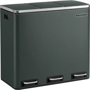 Koš na třídění odpadu SORT 54 l (3×18 l), antracitová/stříbrná SongmicsHome