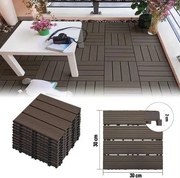 ConSys Plastové dlaždice 30x30x2 cm PP 67295 sada 10 kusů tmavě hnědá