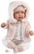 Llorens 84486 new born - realistické miminko se zvuky a měkkým látkovým tělem - 44 cm