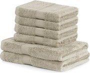 Set 2 béžových osušek a 4 ručníků DecoKing Bamby Beige