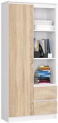 Regál R 80 cm CLP R1, bílý/sonoma