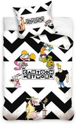 Carbotex Bavlněné povlečení 140x200 CARTOON NETWORK bílý černý povlak na polštář 70x90 C24