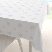 Biante Teflonový čtvercový ubrus TF-102 Vánoční béžové vločky na bílém 40x40 cm