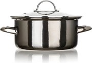 Smaltovaný hrnec s poklicí METALLIC Black 2 l