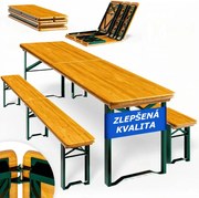 Pivní set MAXI sklápěcí, 220cm, přírodní hnědá Jurhan