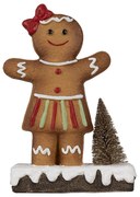 Hnědá vánoční dekorace holčička Perníček Gingerbread - 15*7*21 cm