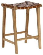 Barová stolička z imitace kůže v přírodní barvě (výška sedáku 67 cm) Calixta – Kave Home