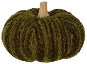 Tmavě zelená látková dekorace dýně Pumpkin L - Ø 15*12 cm