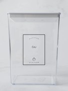 ČAJ – průhledná samolepka na dózu, základní písmo, 6 × 8 cm | DomaLEP