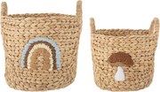 Dětské koše na hračky v sadě 2 ks z vodního hyacintu v přírodní barvě ø 32x32 cm Agnes – Bloomingville Mini
