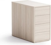 Kancelářský přístavný kontejner BLOCK, 400 x 800 x 710 mm, 4 zásuvky, dub přírodní