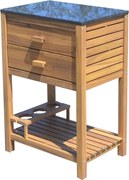 Sunfun Akácie Kuchyňský modul, 52 × 87 × 60 cm, dřevo z akácie, žula