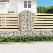 Klenutý gabionový koš 100 x 50 x 200/220 cm pozinkované železo 153440